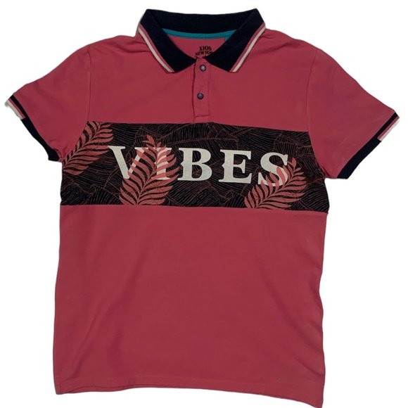 Shirts | Xios New York Men Pink Floral Letters Polo Shirt Small | Poshmark